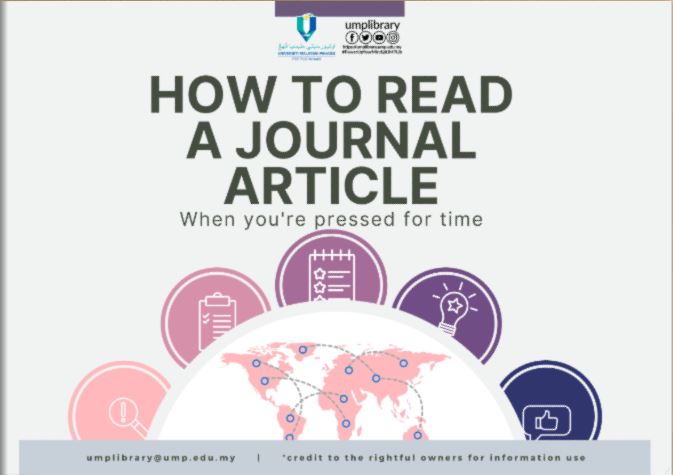 UMPSA Library Official - PAMERAN 'HOW TO READ A JOURNAL ARTICLE'
